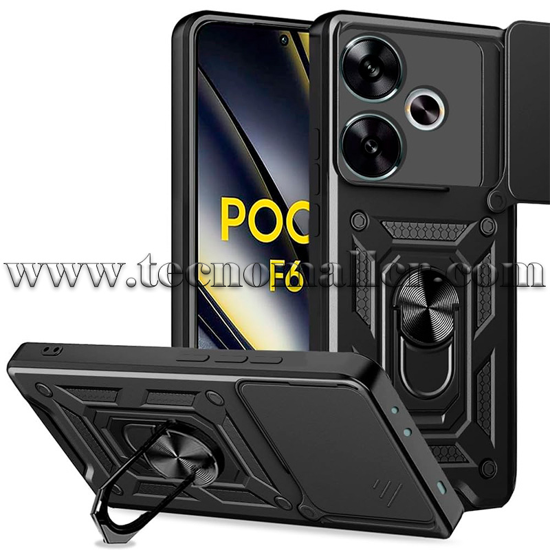 Poco F6: Poco F6 funda hibrida con anillo y proteccion para camara