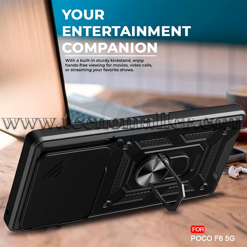 Poco F6: Poco F6 funda hibrida con anillo y proteccion para camara