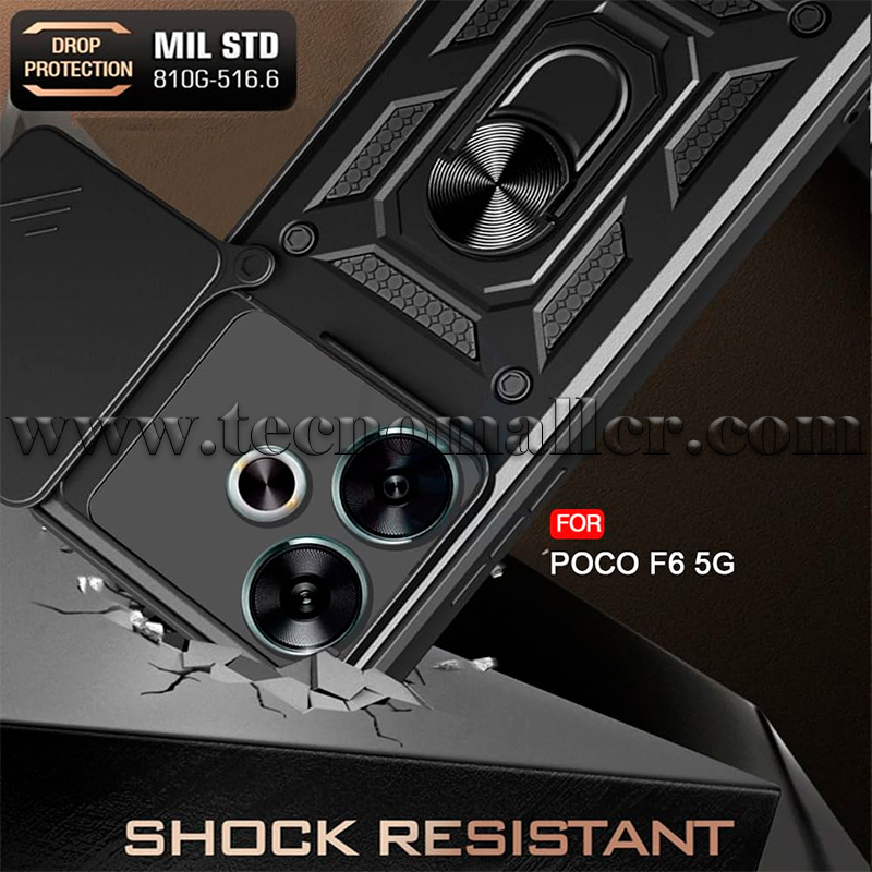 Poco F6: Poco F6 funda hibrida con anillo y proteccion para camara