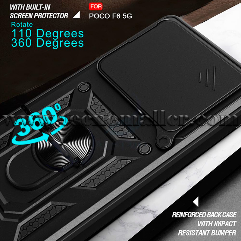 Poco F6: Poco F6 funda hibrida con anillo y proteccion para camara